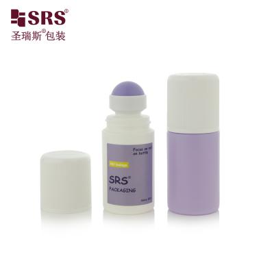 China RPPC1-60ML CRC Child Resistant Cap Injection Ribbed Flat Round Shape 2oz PP Roller Ball Bottle For Anti-Itch Liquid for sale
