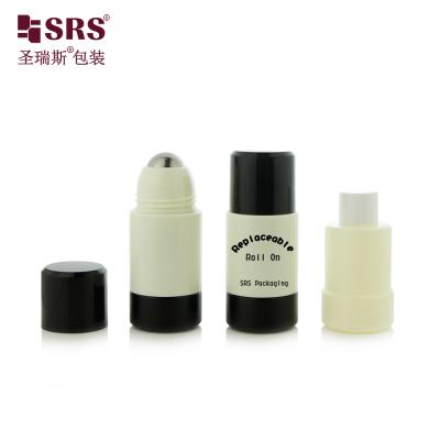 China RPPE 50ml 75ml Vervangbare Injectie Aangepaste Crèmekleurige Plastic Mono PP PCR Roll On Fles Voor Deodorant Gel Te koop