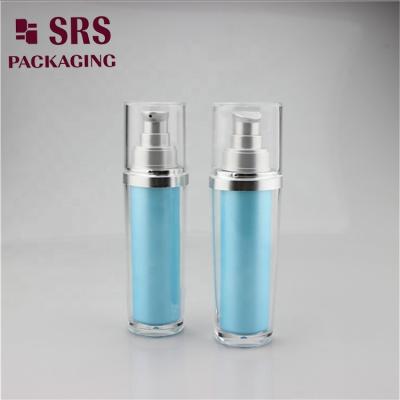 China L041 Luxuriöse weiße Lotionflasche mit goldener Schulter, Foundation-Pumpflasche zu verkaufen