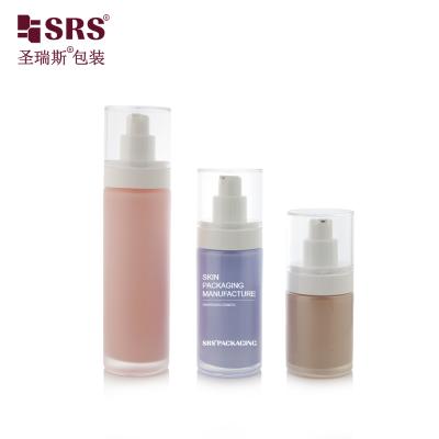 China AB001 15ml 30ml 50ml Round Luxury Glass Lotion Pump Bottle Replaceable Type Customization For Moisturizer for sale