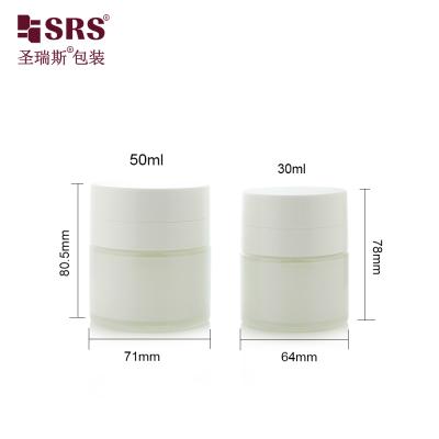 China AB002 30ml 50ml Cute Luxury Glass Lotion Serum Bottle Replaceable Container Customization Painted Froested for sale