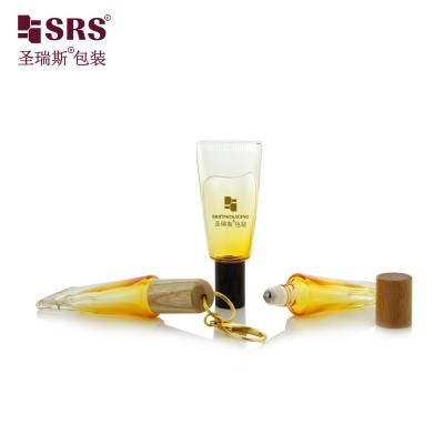 China GB3 10ML Empty Tube Shape Thick Wall Glass Roller Steel Ball Essential Oil Bottle No Leakage for sale