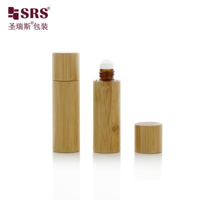 China 5ml Eco‑friendly Bamboo Shell Glass Roll‑on Bottle With Steel Roller Ball for sale