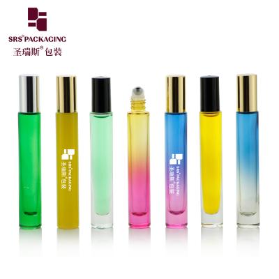 China Multi‑size 5/10/15ml Cylindrical Glass Roll‑on Bottle Refillable Empty Glass Roller Vial For Massage Oil Fragrance OEM Available for sale