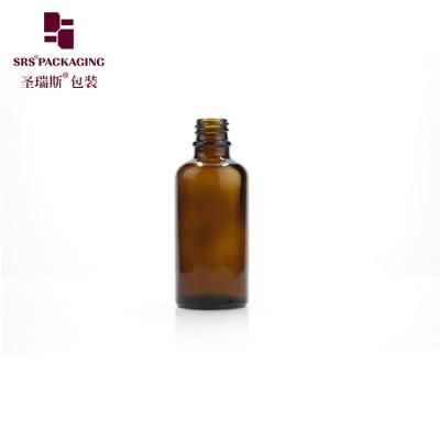 China 50ml amber brown empty custom glass dropper bottle for essential oil for sale