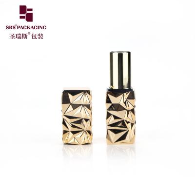 Cina forma quadrata oro lucido lusso rossetto di alta qualità tubo vuoto in vendita