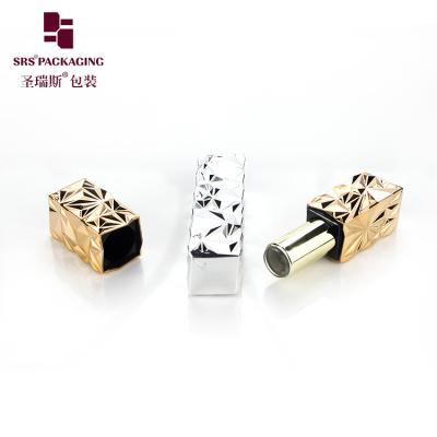 Cina forma quadrata oro lucido lusso rossetto di alta qualità tubo vuoto in vendita