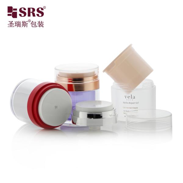 Replaceable Acrylic Airless Pump Cream Jar Container 15ml 30m 50ml Customized Color