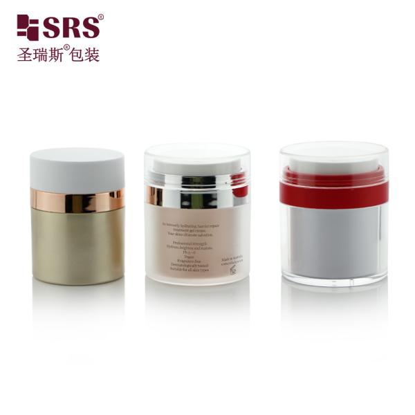 Replaceable Acrylic Airless Pump Cream Jar Container 15ml 30m 50ml Customized Color