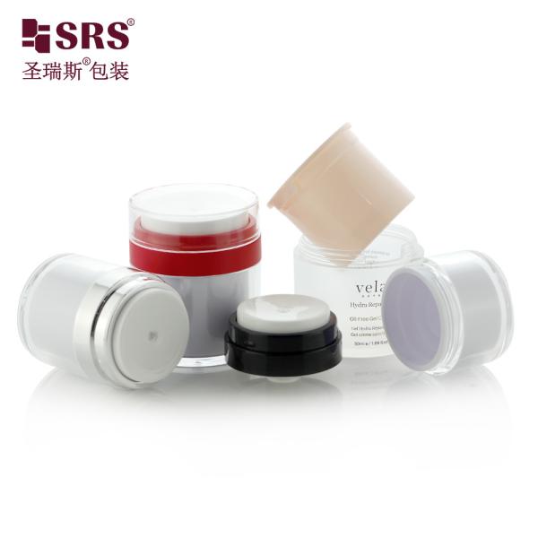 Replaceable Acrylic Airless Pump Cream Jar Container 15ml 30m 50ml Customized Color