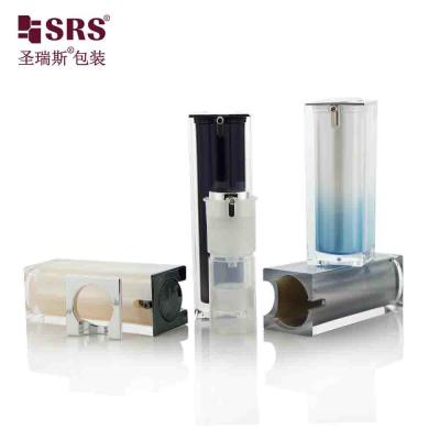 Cina 15ml 30ml 50ml Luxury Custom Color Acrilico vuoto senza aria Pompa Bottiglia Quadrata in vendita