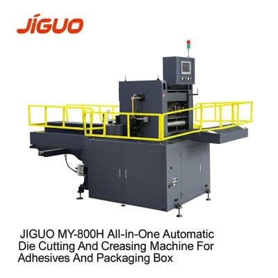 China JIGUO MY-800H All-in-One Automatic Die Cutting And Creasing Machine For Adhesives And Packaging Box for sale