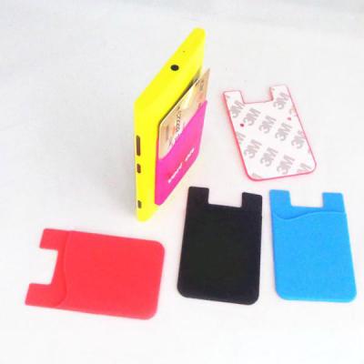 China Lycra 3m sticker smart wallet mobile card holder,pouch,pocket,case for sale