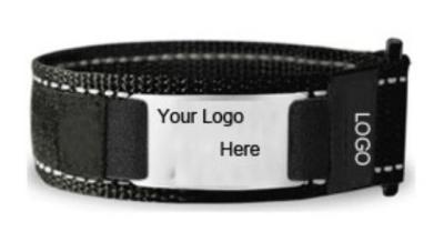 China QR code id bracelet Nylon bracelet with qr code bracelet, black color silicone id wristband for sale