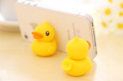 Promotional little duck silicone sucker phone stand for smart phone