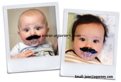 China Funny Baby Pacifier With Beard Mustache Silicone Soother Nipple Clips Pacifiers for sale