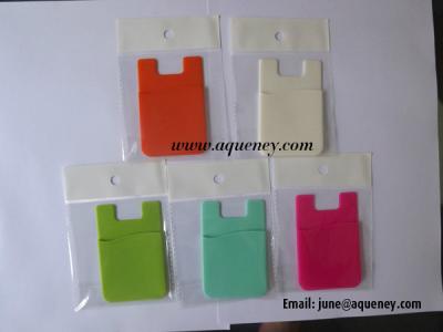 China 3M sticker adhesive Silicone smart card wallet with 3m sticky for sale