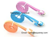 China Noodle Micro USB Cable 1m 2m 3m for Samsung iPhone Android Charging Cord for sale