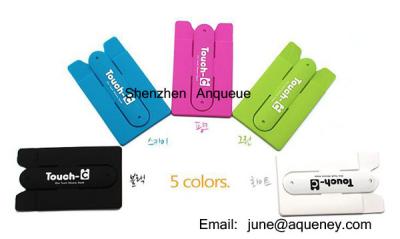 China 3M adhesive silicone phone wallet, smart phone wallet with factory price for sale