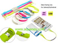 China Fast Charging Micro USB Bracelet Data Cable, Sync Android, Iphone for sale