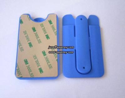 2-in-1 Stick on Phone Stand and Wallet with custom logo print, Eco-friendly silicone and various color