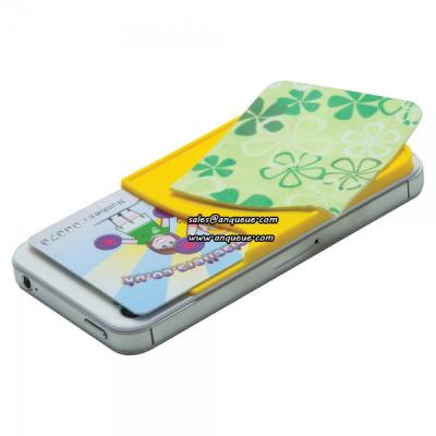China Custom Silicon Smart Wallet Phone Pouch Silicone Mobile Card Pocket for sale