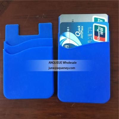 China Various Color smart wallet silicone card hold,card holder for cell phone,adhesive card holder for sale