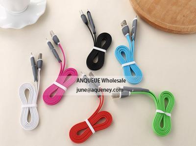 China 2 in 1 usb cable micro charging and data cable for android samsung, iPhone 2in1 for sale