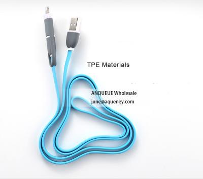 China 2 in 1 usb cable micro charging and data cable for android samsung, iPhone 2in1 for sale