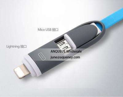 China 2 in 1 Extendable Micro USB Cable 2A Fast Charging Adapter Retractable 1M Data Cable Charger for sale