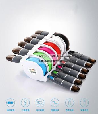 Retractable light usb cable USB Sync date Charge Cable for Samsung , iPhone