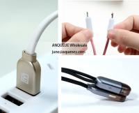 China Custom Logo Remax 2-in-1 USB Charging Cable 2.1A Fast Charge for iPhone Android 100cm for sale