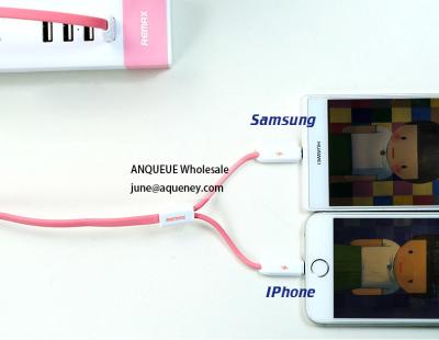 China Remax 2 in 1 Data Cable For Iphone And Micro USB Charging Data Cable for sale