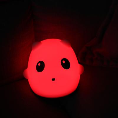 China 7 Colors Panada LED USB Children Animal Night Light Silicone Soft Cartoon Baby Nursery Lamp Breathing LED Night Light for sale