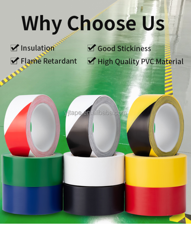 Black PVC warning tape roll