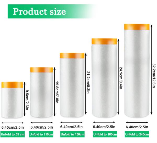 Quality 16m Length Stretch Film For High Temperature Outdoor Auto Paint Refinish Masking Paper for sale