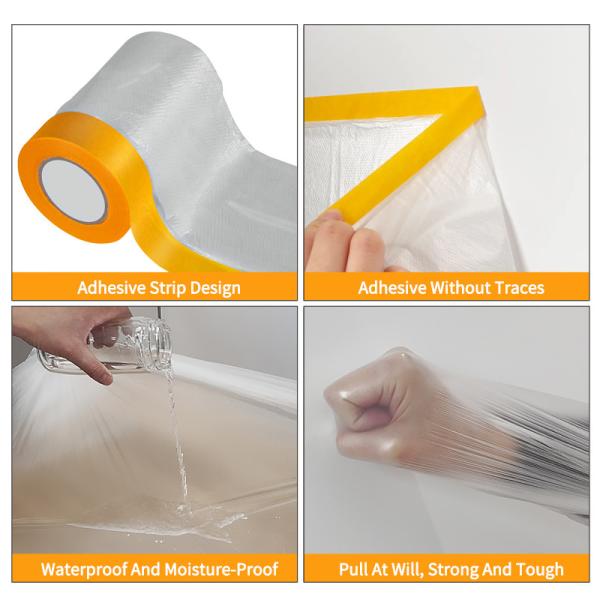 Quality 16m Length Stretch Film For High Temperature Outdoor Auto Paint Refinish Masking for sale