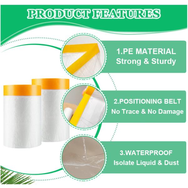 Quality 16m Length Stretch Film For High Temperature Outdoor Auto Paint Refinish Masking for sale