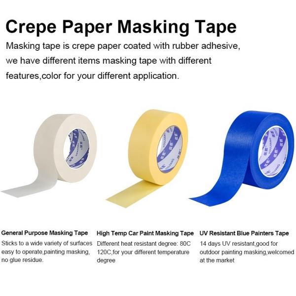 Quality 24mm Yellow Masking Tape For Car Heat Resistant And Customized Logo for sale