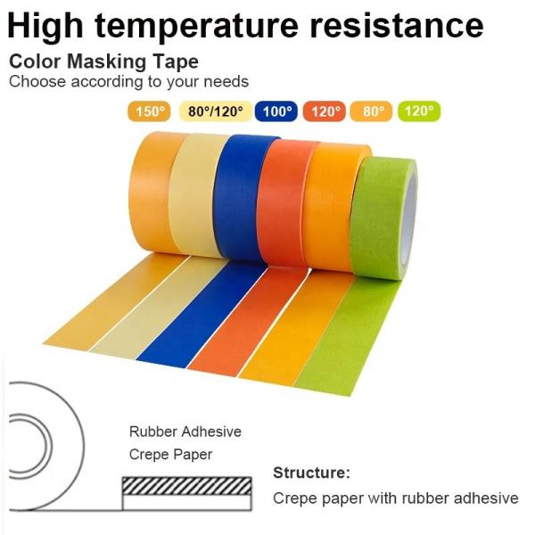 Quality 24mm Yellow Masking Tape For Car Heat Resistant And Customized Logo for sale