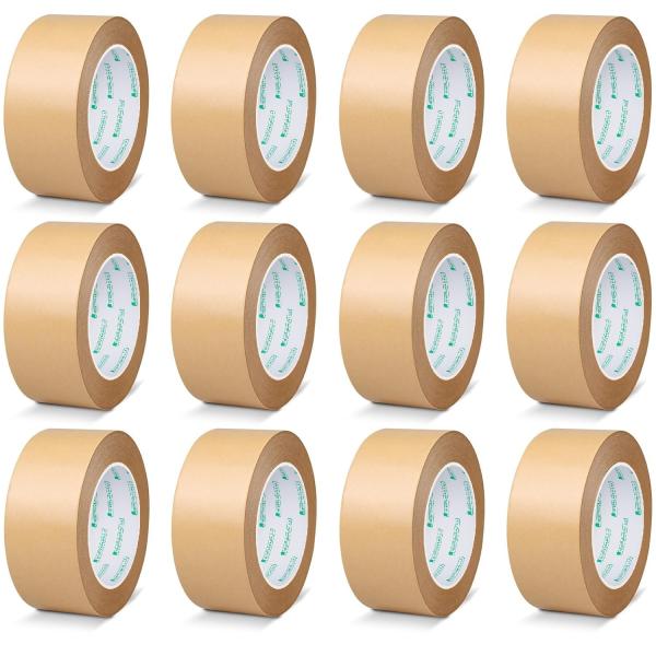 Quality Customized Logo Waterproof Kraft Paper Packaging Tape Roll With Acrylic Adhesive for sale