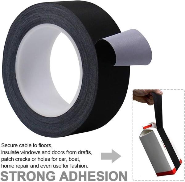 Quality 3 Inch Easy Tear Matte Gaffa Tape Black Heat Resistant Carton Package for sale