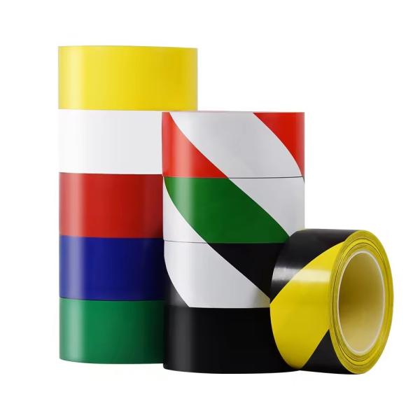 Quality Black And Yellow PVC Marking Tape Warning Orange Hazard Stripe Line Lane Safety for sale