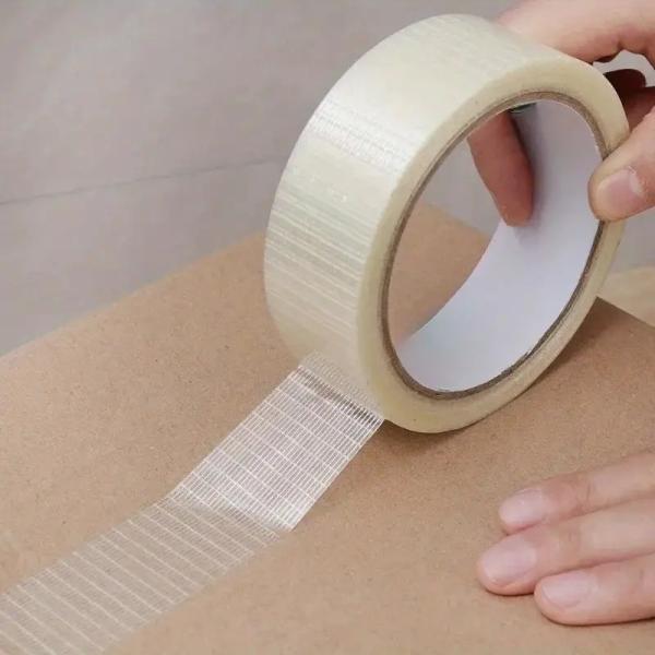 Quality Hot Melt Fiberglass Mesh Tape With Cross Fiber Filament Strapping Waterproof for sale