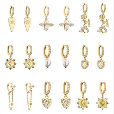 Cina l'oro 18k ha placcato l'incanto di zircone della sirena di Diamond Pendant Earrings Heart Bee in vendita