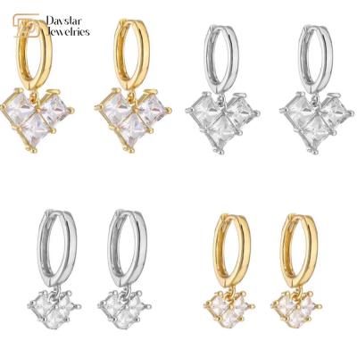 Cina L'oro bianco del diamante 18k delle donne ha placcato il pendente di incanto di zircone degli orecchini in vendita