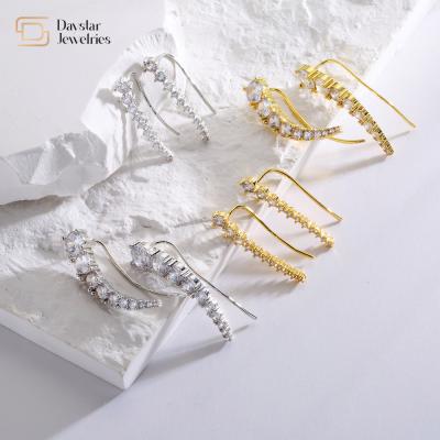 Cina Gancio pieno di zircone dei gioielli dell'oro di Diamond Stud Earrings 18k del giro per le donne in vendita