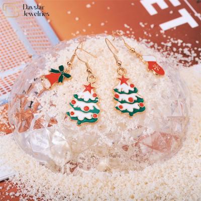 Cina Orecchini di Natale per il pupazzo di neve d'argento Santa Drop Dangle Earrings degli alci dell'albero di natale degli orecchini della festa delle donne in vendita