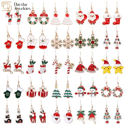 Cina Orecchini di Natale per il pupazzo di neve d'argento Santa Drop Dangle Earrings degli alci dell'albero di natale degli orecchini della festa delle donne in vendita
