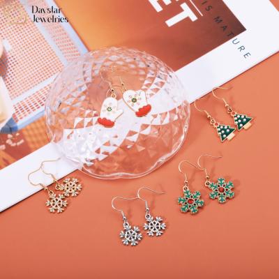 Cina Orecchini di Natale per il pupazzo di neve d'argento Santa Drop Dangle Earrings degli alci dell'albero di natale degli orecchini della festa delle donne in vendita